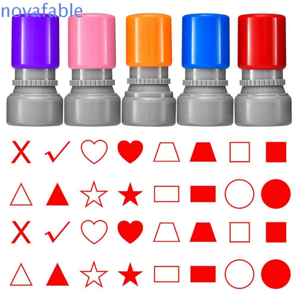 NOVAFABLE Math Geometry Stamp, Multi Pattern Triangle Teacher Use Stamp ...
