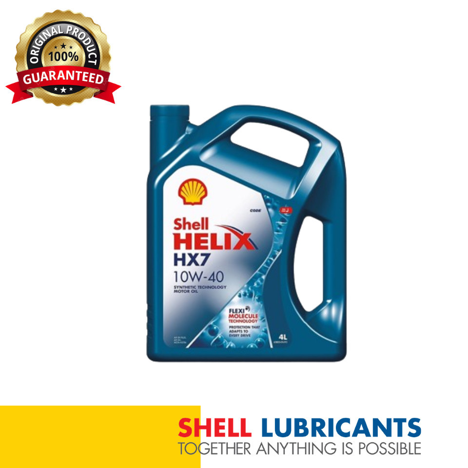 600049916 Shell Helix HX7 10W40 Sintetik Separuh Minyak Enjin 4L ...