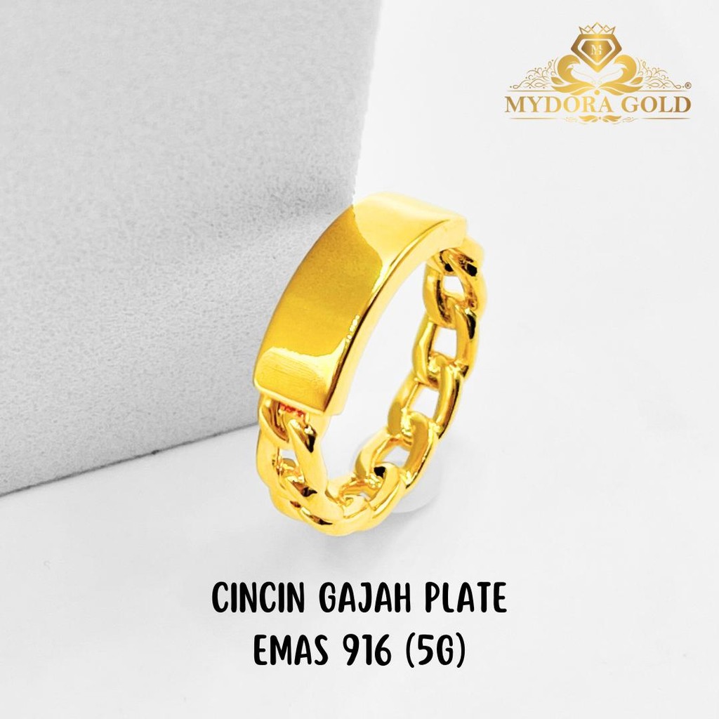 MYDORA Cincin Gajah Plate 5G l EMAS 916/22K | Shopee Malaysia