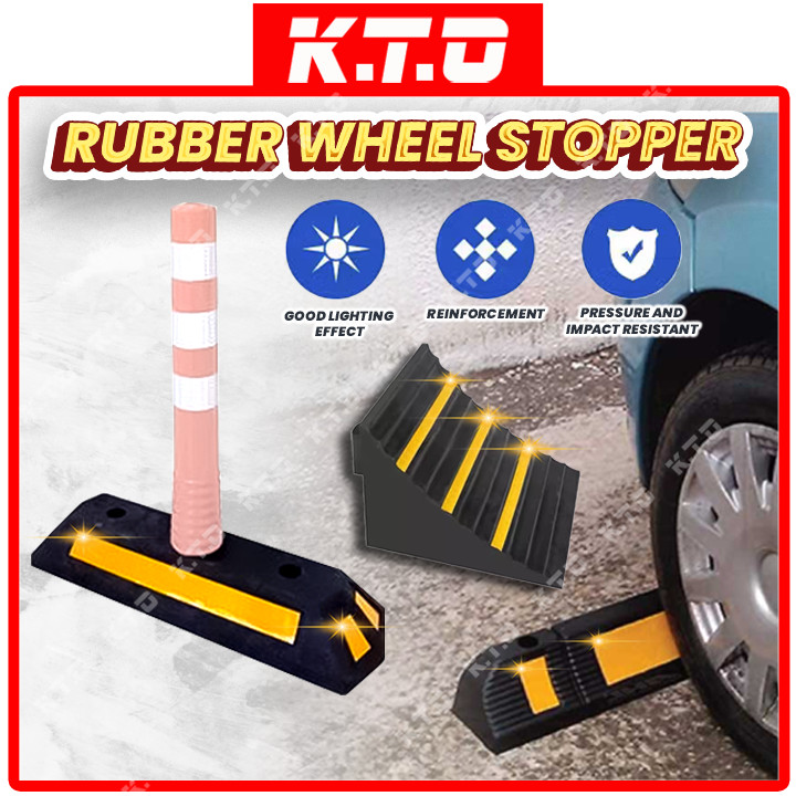 Vehicle Safety Rubber Wheel Stopper Parking Bay Tyre Wheel Block Rubber ...