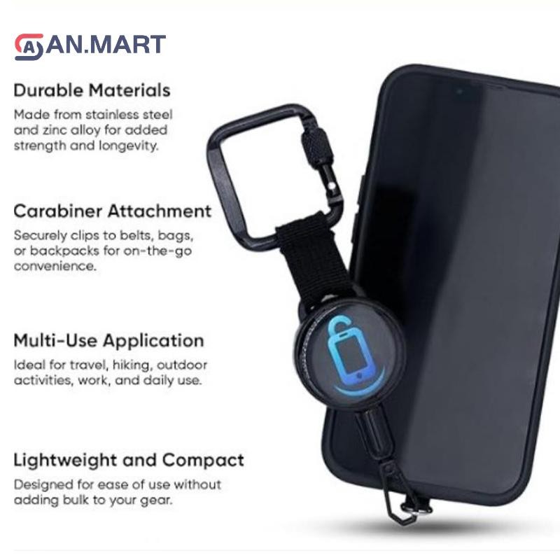 AN.MART Retractable Phone Tether Portable Anti-Theft Cellphone Straps ...