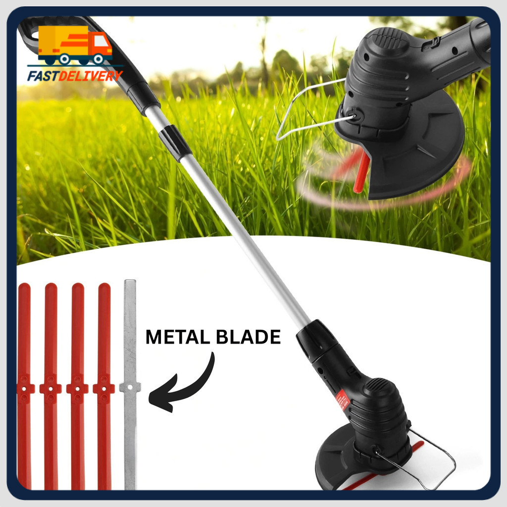 Electric Grass Cutter Machine Portable Garden Mower Cordless Lithium ...