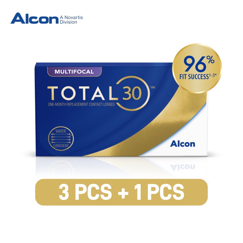 Alcon Total 30 Multifocal Clear Lenses Monthly Disposable Lens (3pcs ...