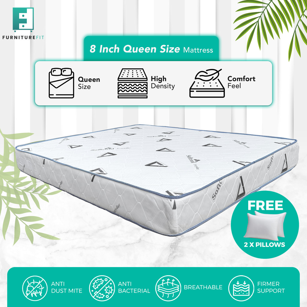 SKL Furniture [FREE PILLOW] Premium Rebond Latex 5 Inch 8 Inch Quilted ...