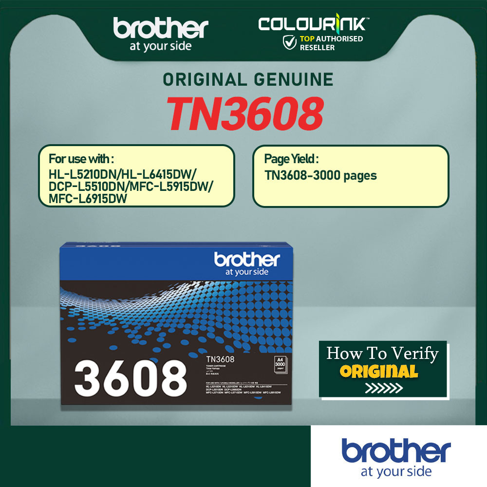 Brother TN-3608 TN-3608XL TN-3618 TN-3618XL Original Toner Cartridge HL ...
