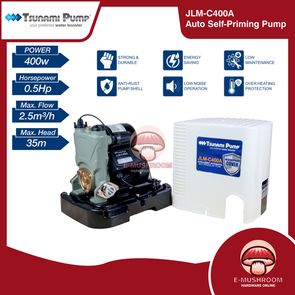Tsunami JLM-C400A Intelligent Automatic Pump With Waterproof Cover 400W ...