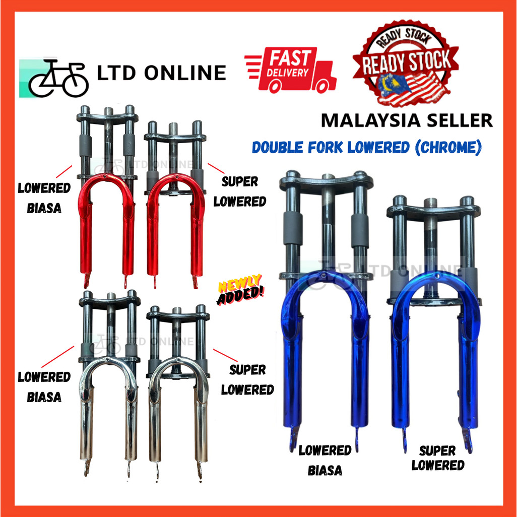 SUPER LOWERED!!!!! 20" Double Fork Lowered Basikal Bicycle Fork Lowered ...