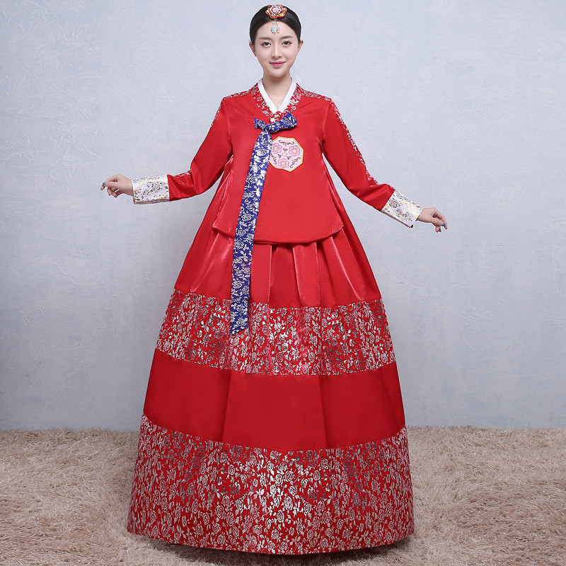 Embroidered Flower Hanbok - Traditional Korean Wedding Attire for ...