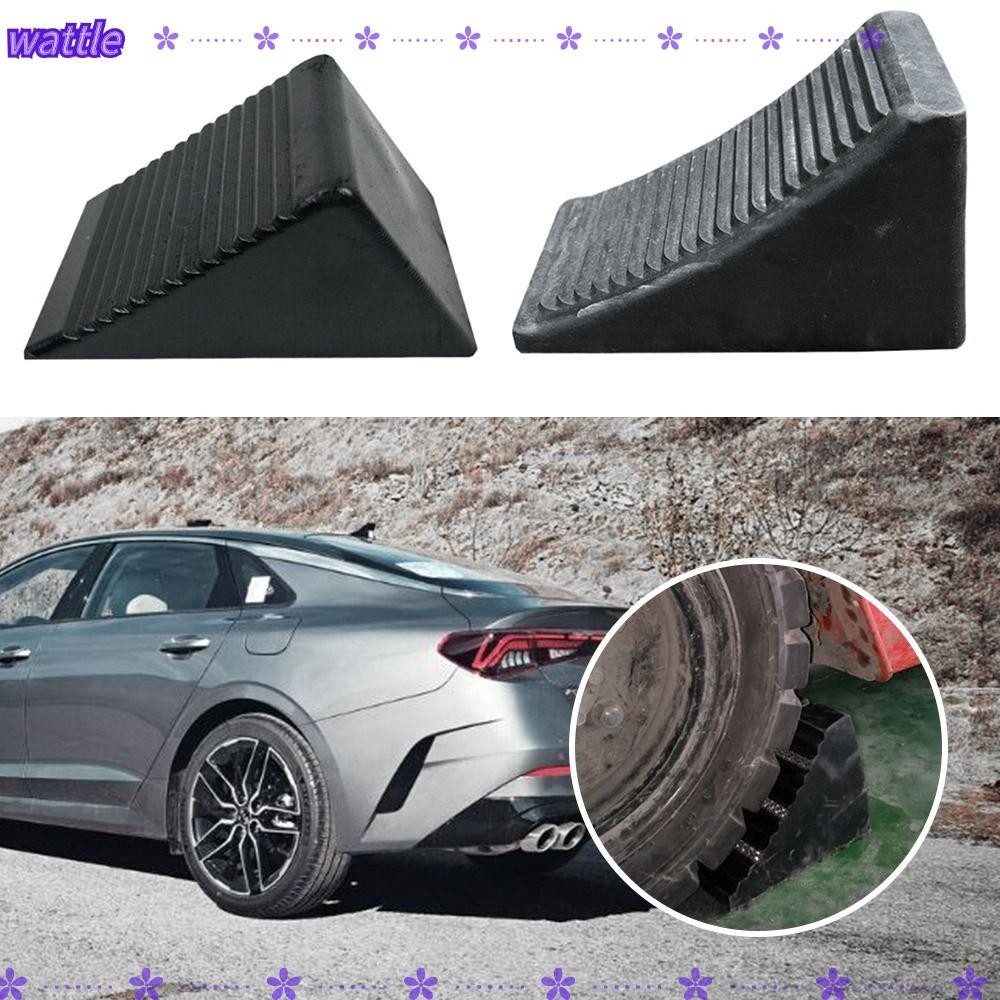 WATTLE Wheel Chocks, Black Durable Rubber Tire Slips Stopper, Stable ...