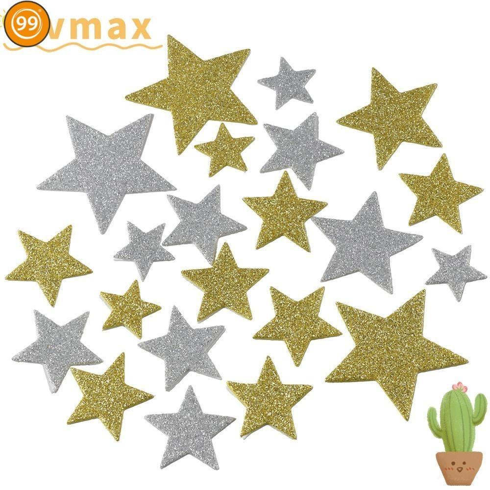 9S 200pcs Glitter Star Foam Stickers, Paper 4 Sizes, 5.5cm+4.5cm+3.5cm ...