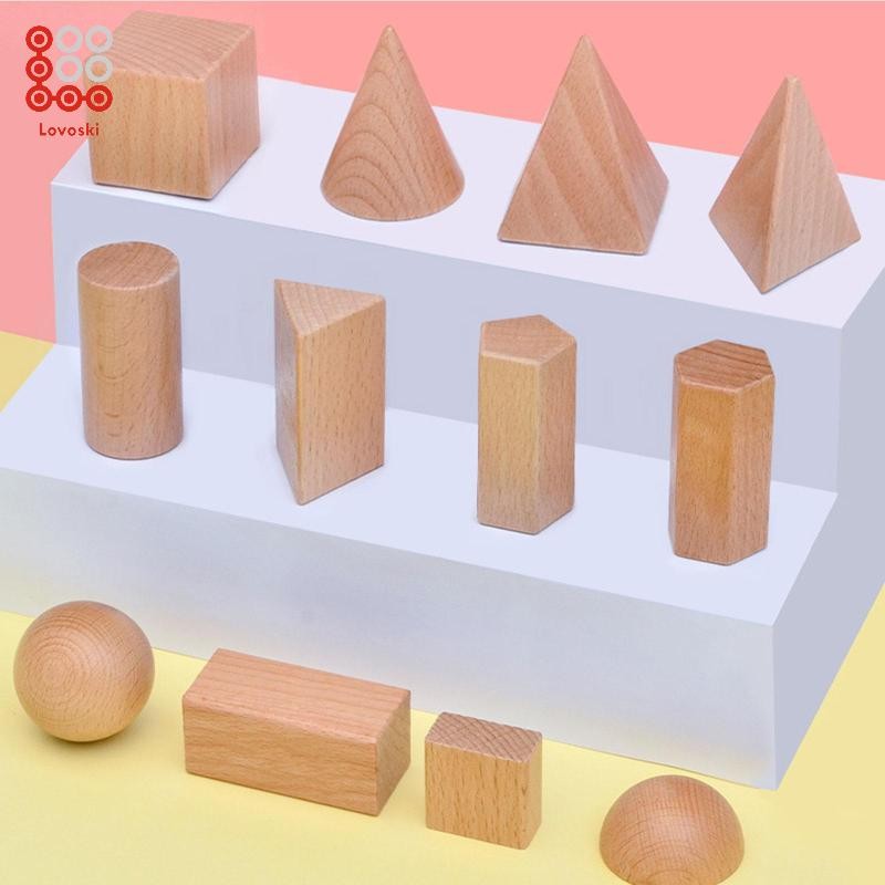 [Lovoski] 12x 3D Shapes Geometric Solids Geometric Solids Blocks Set ...