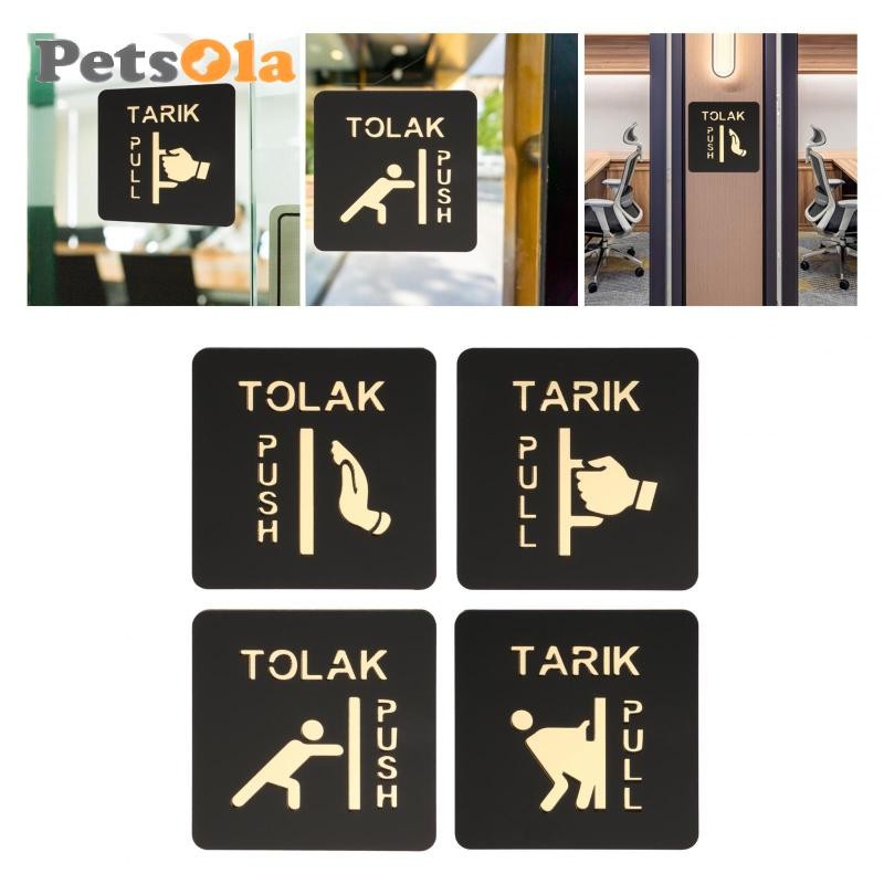 PETSOLA Glass Doors Push Pull Signs Restroom Sign Door Entrance Signs ...