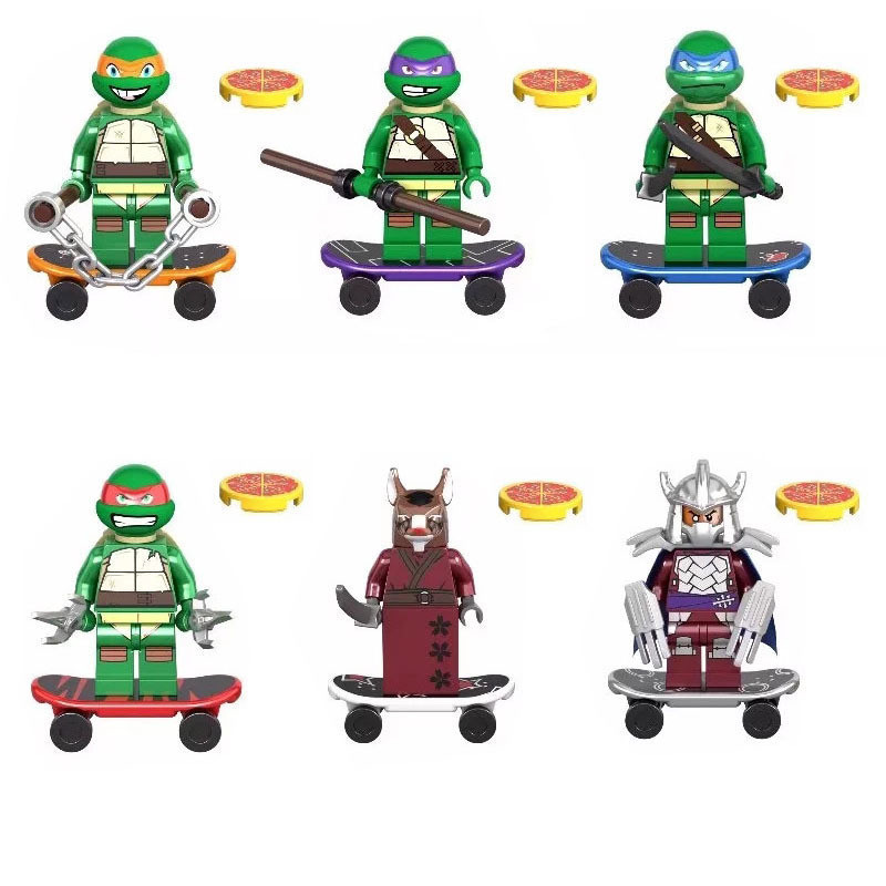 Jomparty Cake Topper Gift Set 6pcs Ninja Turtle Skateboard Set Hadiah ...
