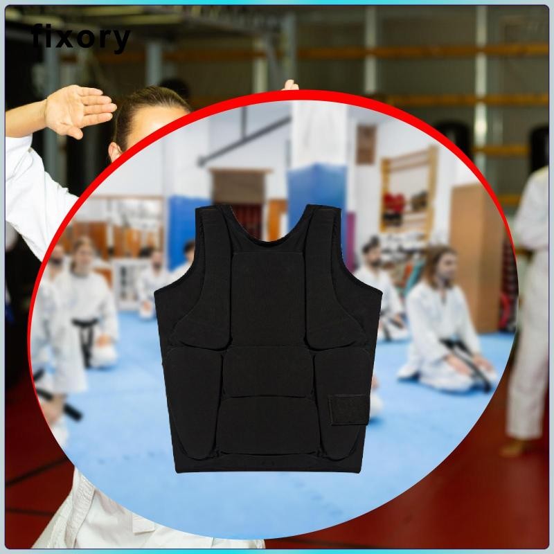 fixory Karate Chest Protector Rib Shield Adjustable Upper Belly ...