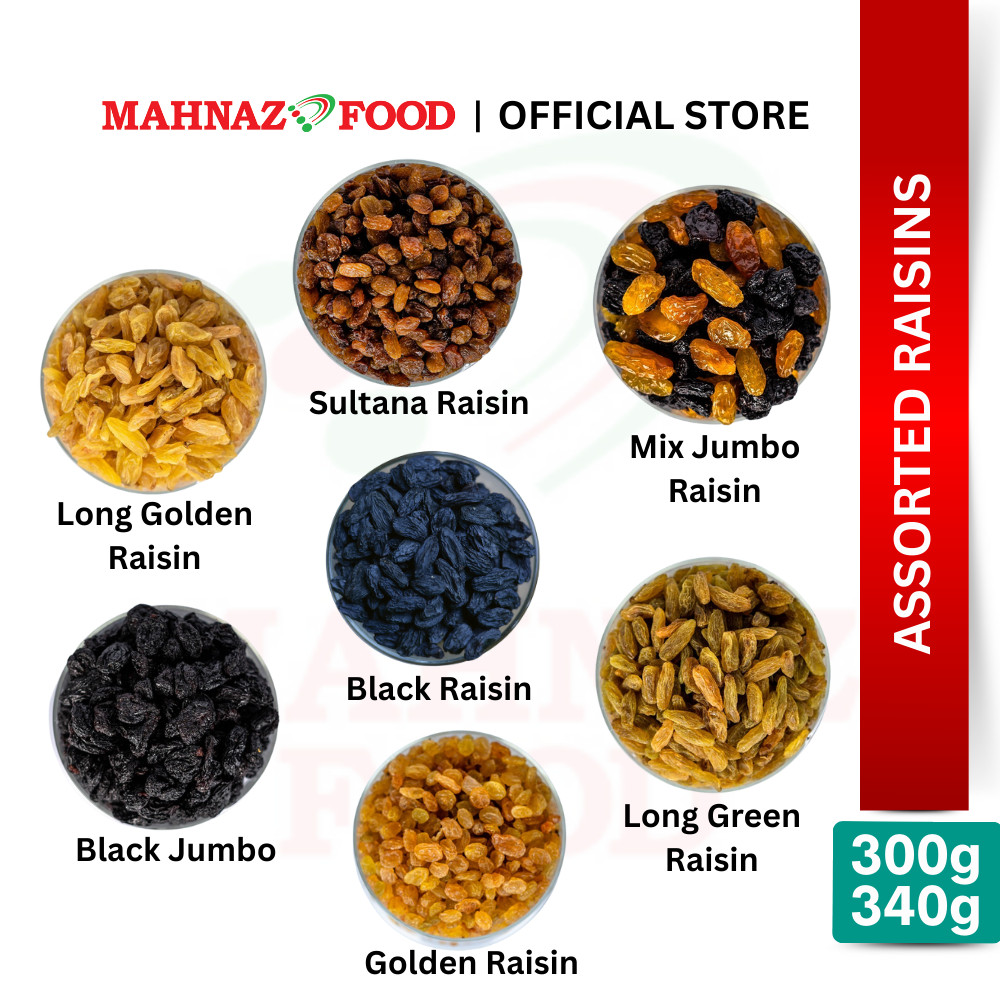 Mahnaz Food Assorted Raisins Collection | Kismis Pelbagai Jenis Premium ...