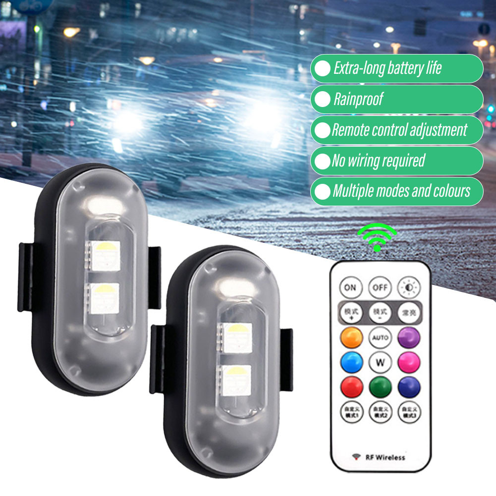 Rechargeable Wireless RGB LED Strobe Tail Lights for Motorcycles with ...
