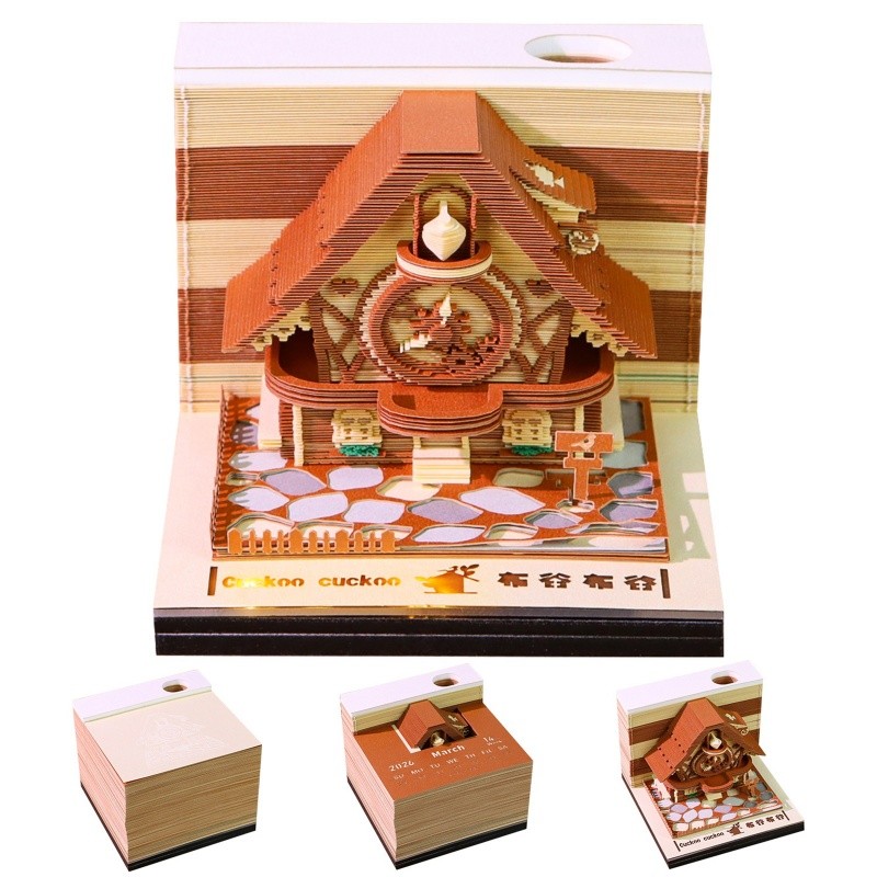 [brightbiu] Time Piece Calendar 2026 Desk Calendar With LED Light 3D ...