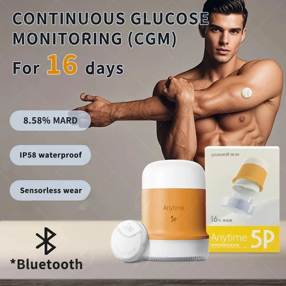 Yuwell Anytime 5 CGM Continuous Blood Glucose Monitoring System Blood ...