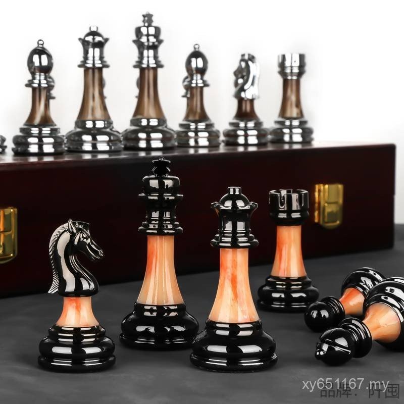 Solid Wood Retro European Chessboard Shipment International Gift Box ...
