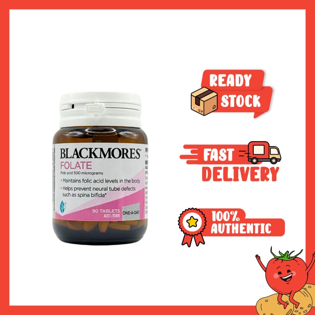 Blackmores Folate Folic Acid 500mcg 孕前备孕天然叶酸 ( 90 Tablets )( Conceive ...