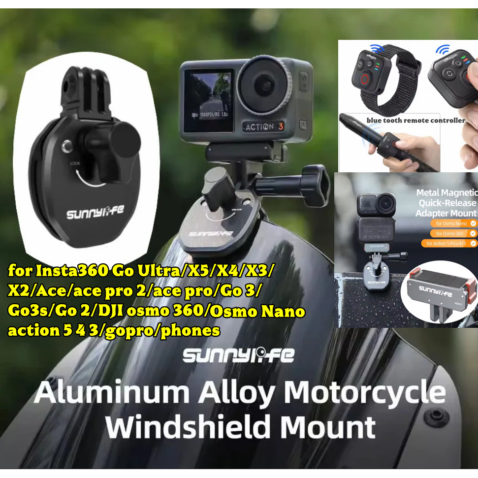 Sunnylife Motorcycle Windshield Clip for Phones/DJI Osmo Nano/360 ...