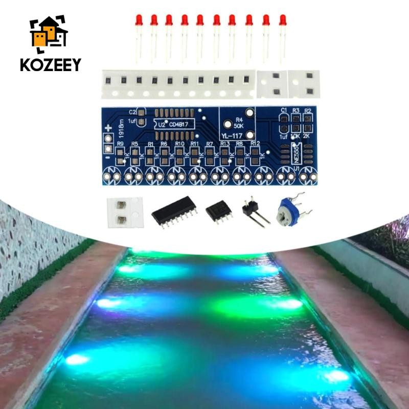 KOZEEY Ne555+CD4017 LED Water Flowing Light Module LED Running Light Circuit Board DIY Kit ...