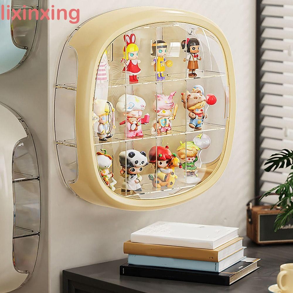 LIXINXING Action Figure Storage Box, Transparent Wall Mounted Doll ...