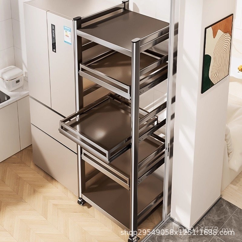 Refrigerator Pull-out Storage Rack Side Floor-standing Corner Multi ...