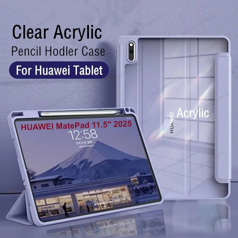 Clear Acrylic Case For HUAWEI MatePad 11.5" 2025 Tablet New Pencil ...