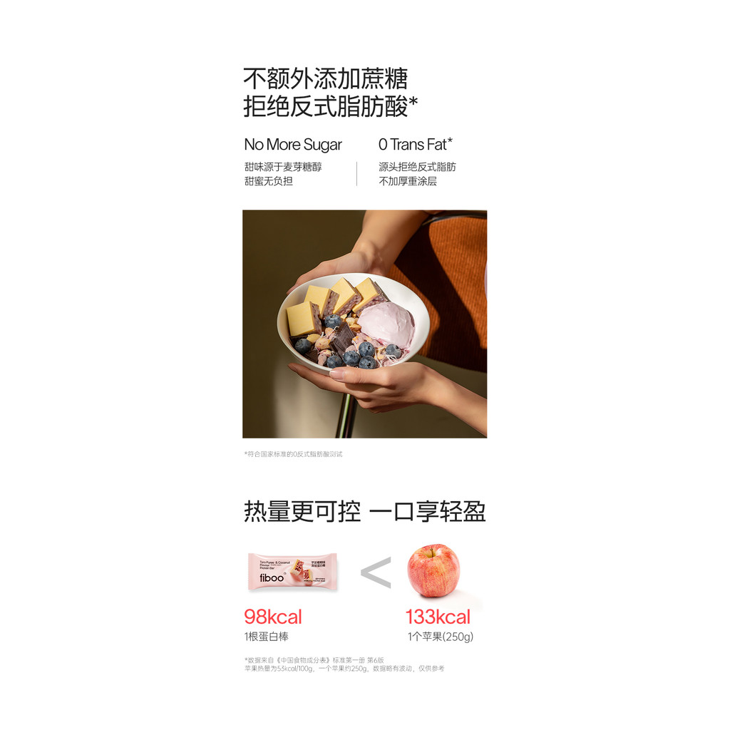 FIBOO Double-Layer Bar (Minced Taro Coconut Flavor) (25g * 3 Sticks ...