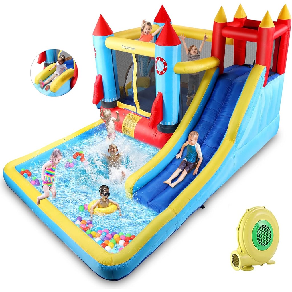 AKEYDIY Bounce House,Inflatable Bounce Castle with Blower for Kids 3-10 ...