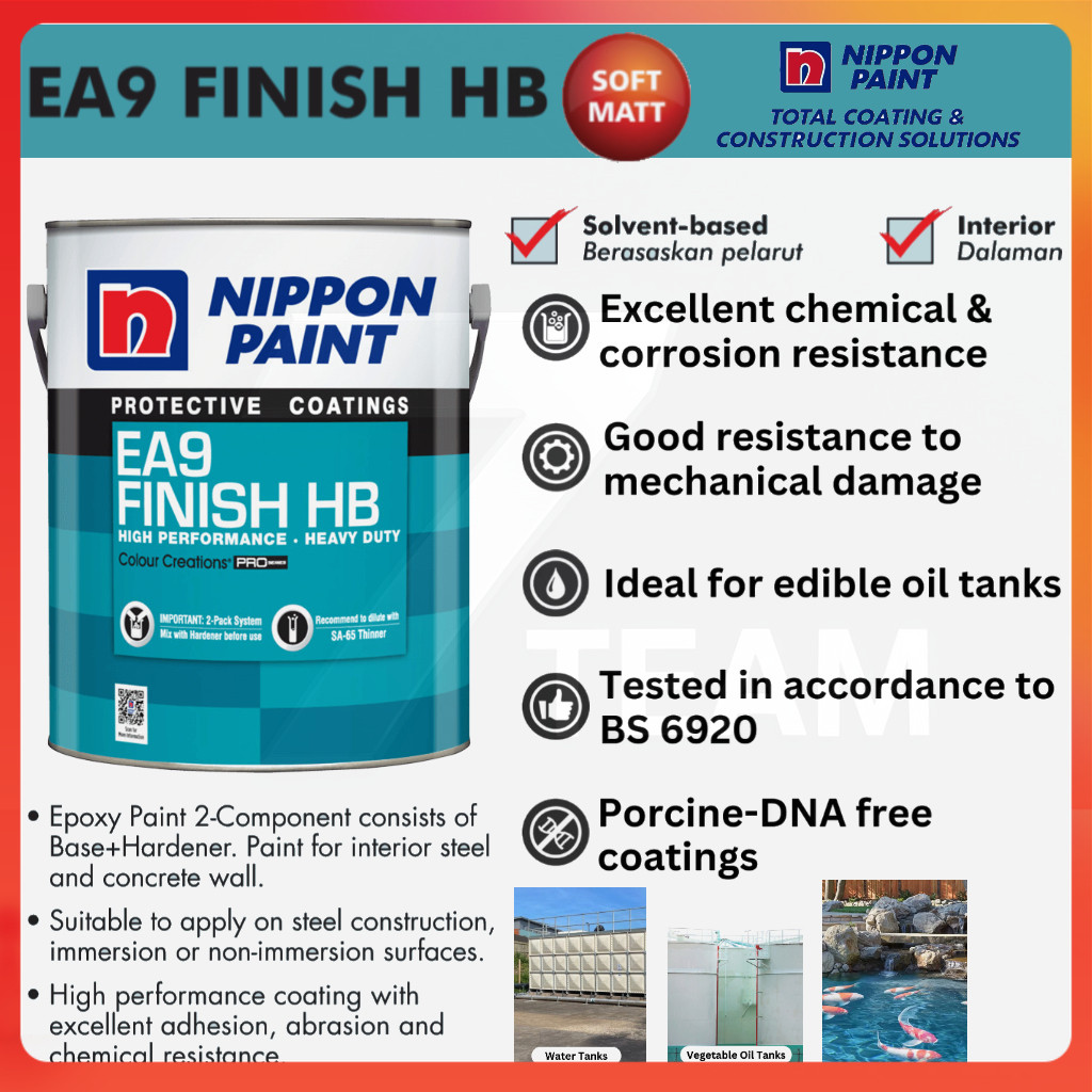 5L Nippon Paint Epoxy EA9 Finish HB l Cat Epoxy Paint Epoxy Paint l Cat ...