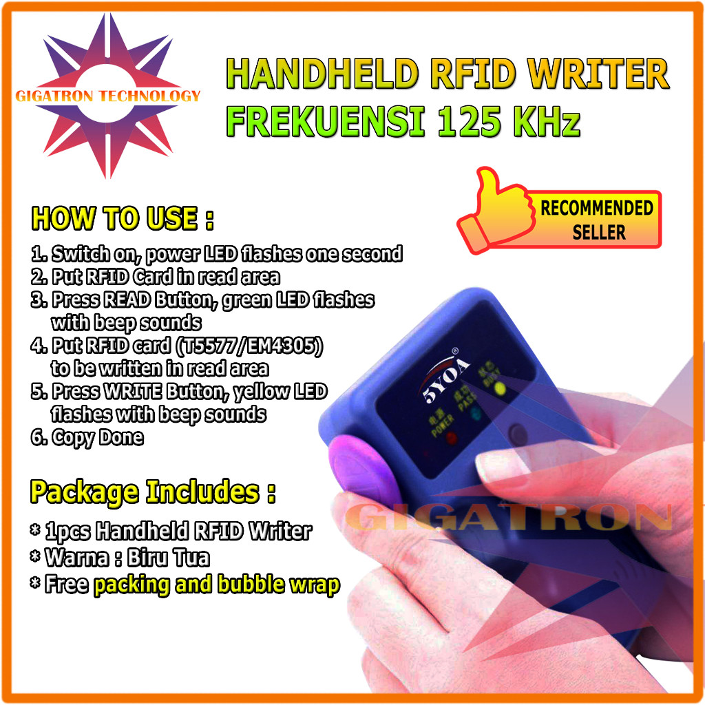 RFID Duplicator Writer Copier RFID 125Khz EM4100 125Khz Handheld RFID ...