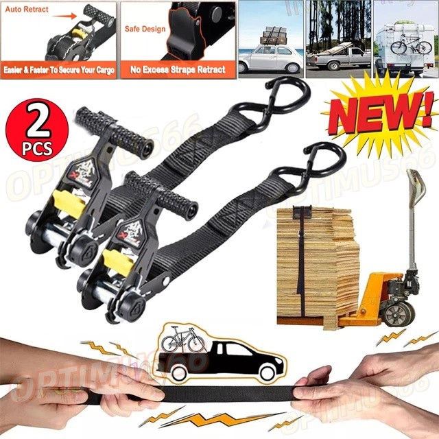 2PCS Motorcycle Strap Auto Ratchet Strap Towing Strap Motorcycle ...