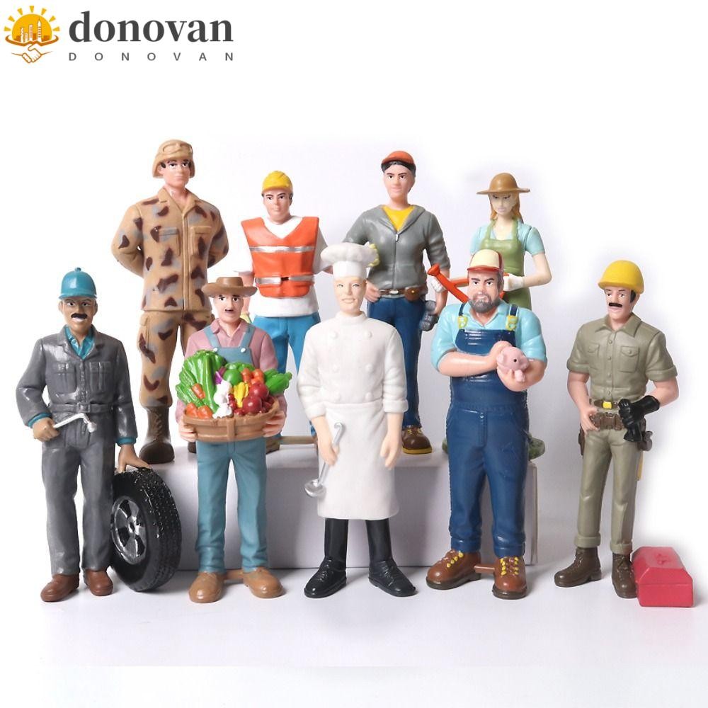 DONOVAN Career People Figures, Nurse Figurines Construction Worker ...