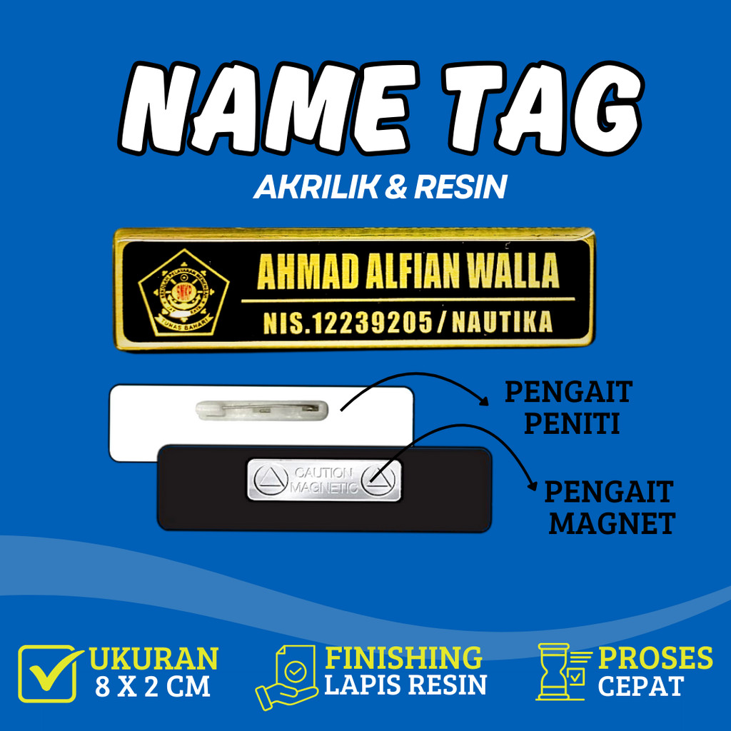 ONE DAY TO BE Name 3 mm ThickTAG Name Chest Name Engraved Name Plate ...