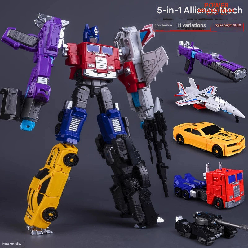5-in-1 Alliance Mech Transforming Robot - 34CM Multi-Vehicle to Robot ...