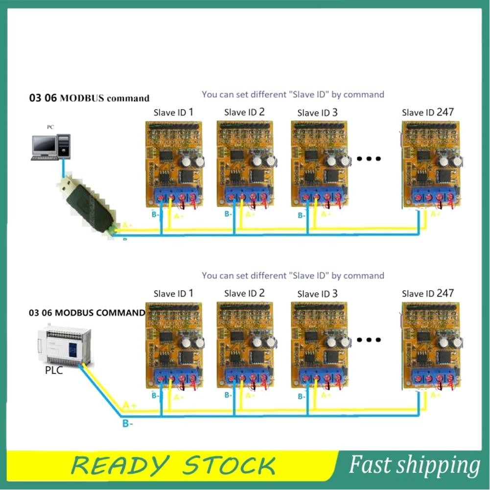 etto-MY R4AVA07 7 Channel RS485 Voltage Analog Collector ADC Modbus RTU 03 06 Function Code for ...