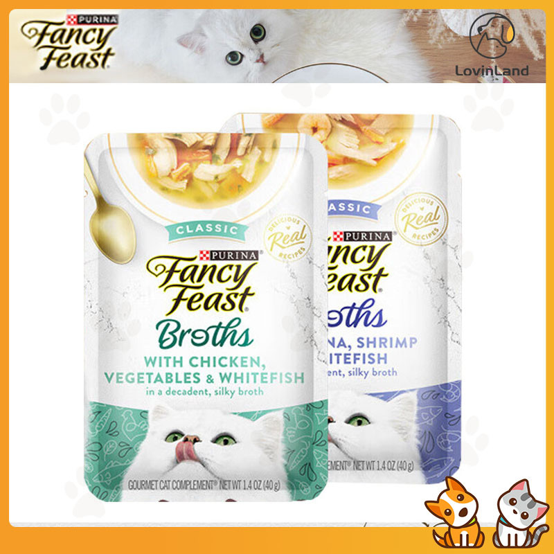 Fancy Feast Kittens Snacks Wet Food Soup Packets Chicken Tuna Flavor ...
