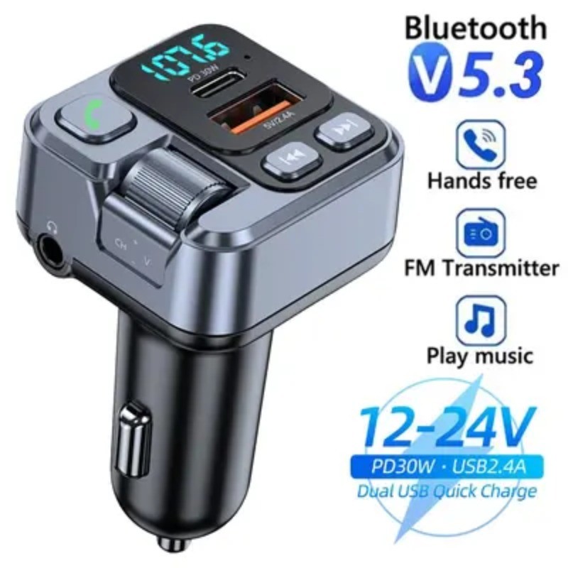 30W Fast Charging Car Charger Bluetooth 5.1 Fm Transmitter Car ...