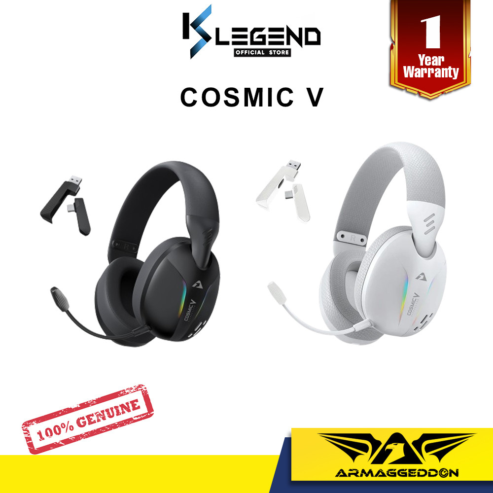 Armaggeddon Cosmic V Bluetooth Wireless 2.4G RGB Gaming Headset With ...