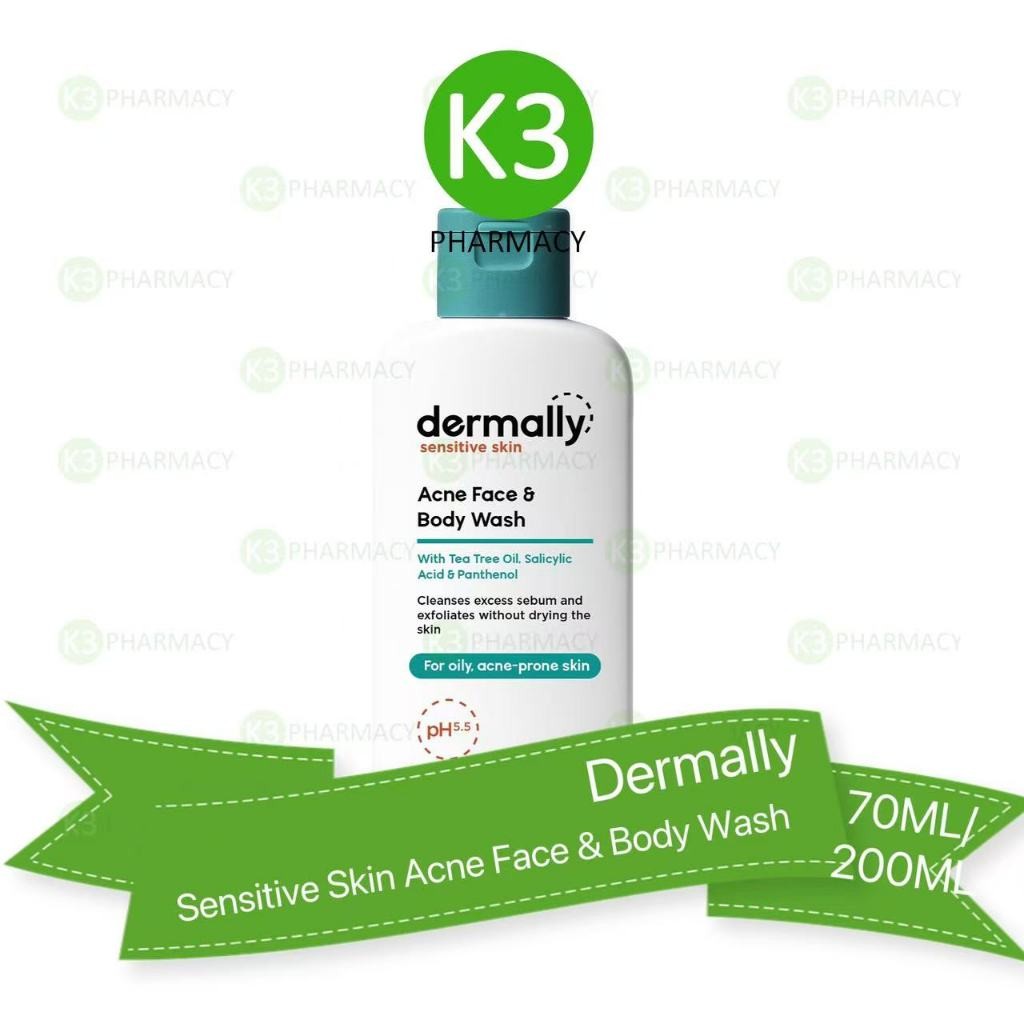 Dermally Sensitive Skin Acne Face & Body Wash (70ML / 200ML) | Shopee ...