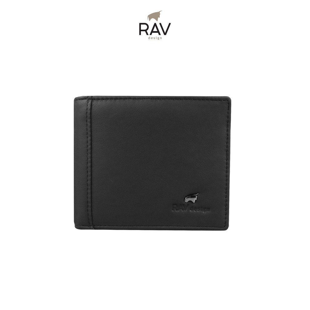 RAV DESIGN Men's RFID Short Wallet No Hole / Genuine Leather / Black ...