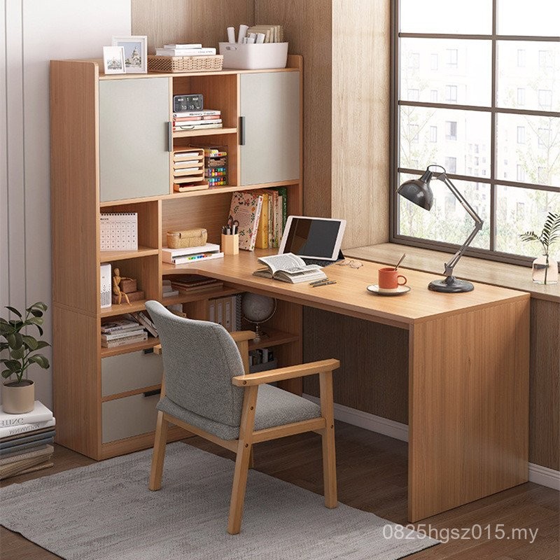 Desk Desk Student Corner Desk Bookshelf Computer Desk Bookcase ...