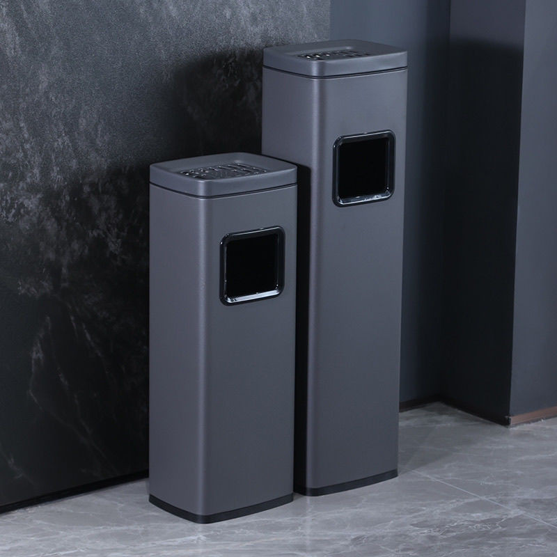 Commercial hotel lobby outdoor ash bin vertical stainless steel ...