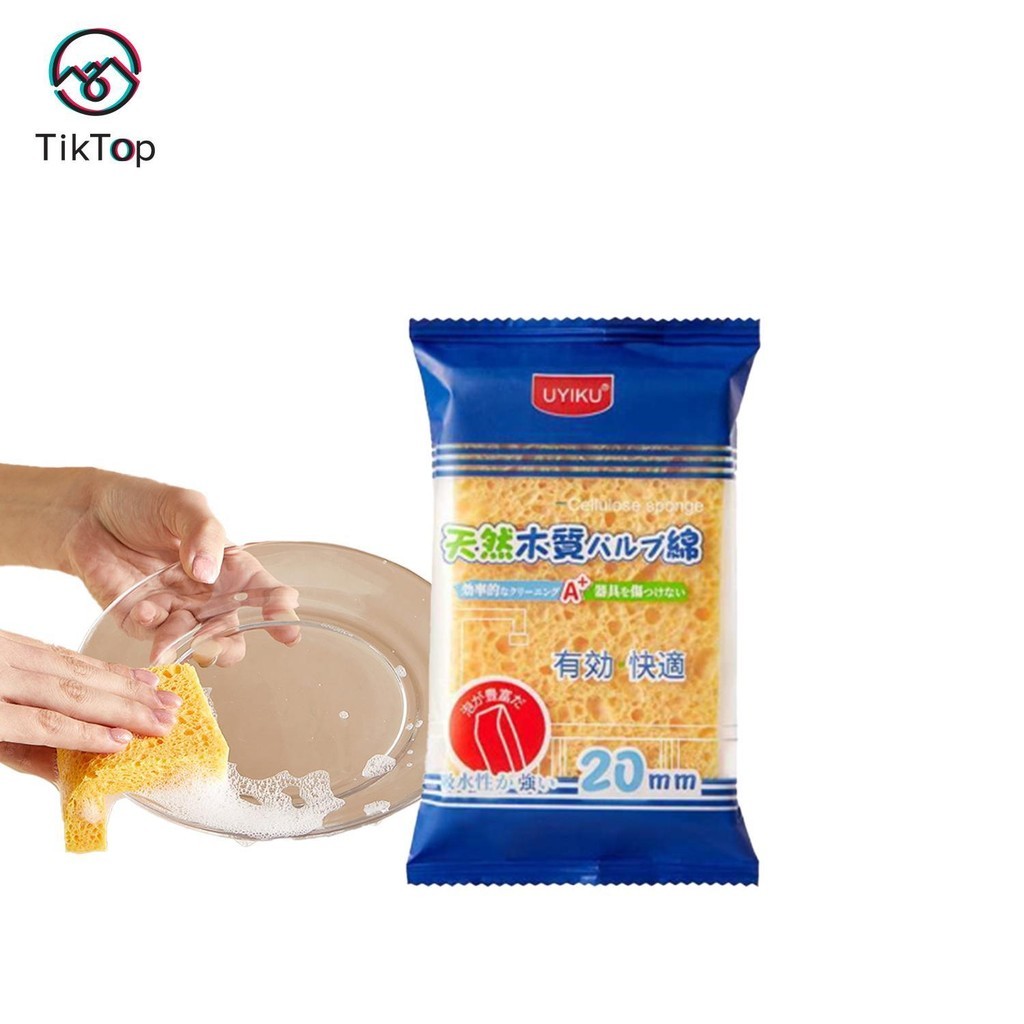 Tiktop Japan UYIKU Washing Sponge Household Non-Stick Wood Pulp Sponge ...