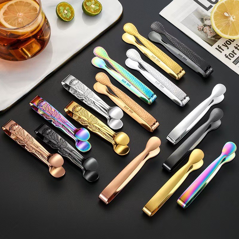 Stainless Steel Ice Tongs Mini Sugar Cube Pastry Clip Coffee Bar ...