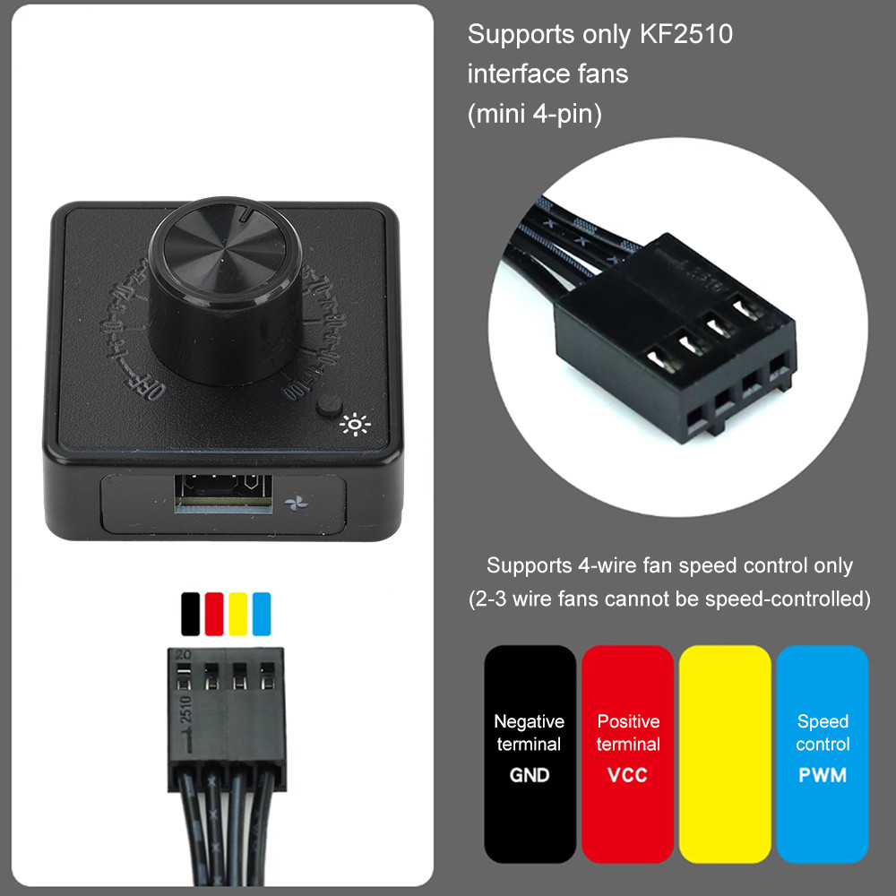 Pcbfun 4-Wire Fan PWM Speed Controller PD QC Fast Charging Type-C DC ...