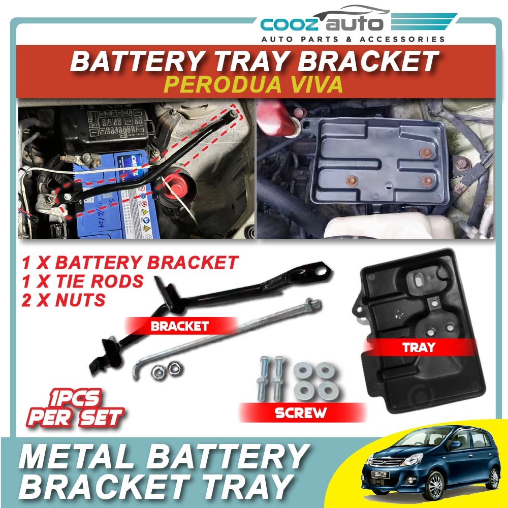 Perodua Viva Battery Bracket Tray Holder Besi Pengikat Bateri Kereta ...
