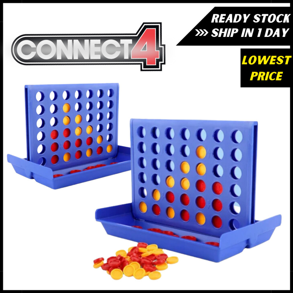 Connect 4 In A Row Puzzles Board Games Bingo Classic Fun Toys Mainan ...
